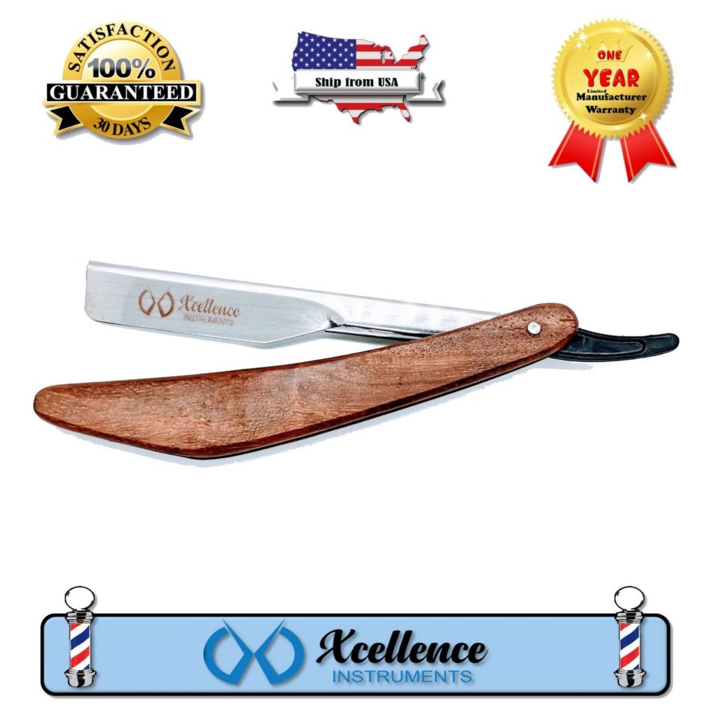Xcellence Straight Edge Barber Razor Cut Throat Fine Polished Wooden ...