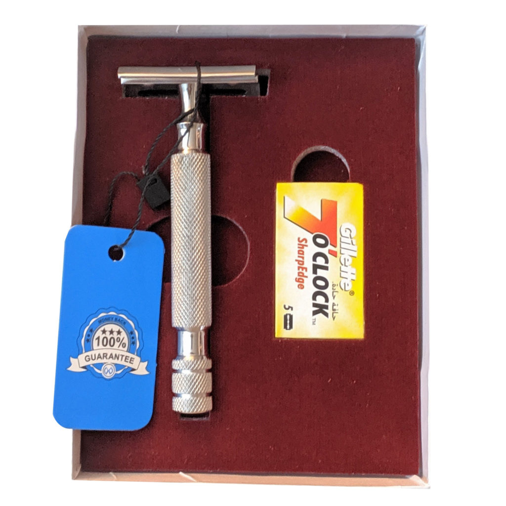 Xcellence Double Edge 2 in 1 Safety Razor Steel Handle Plus 5 Pack 7’o ...